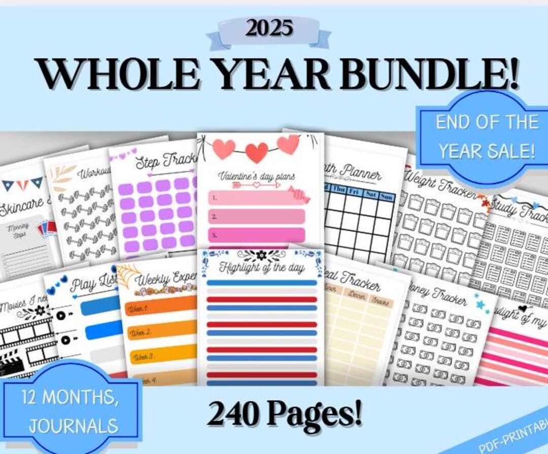Whole Year Bundle! Bullet Journal! - Etsy