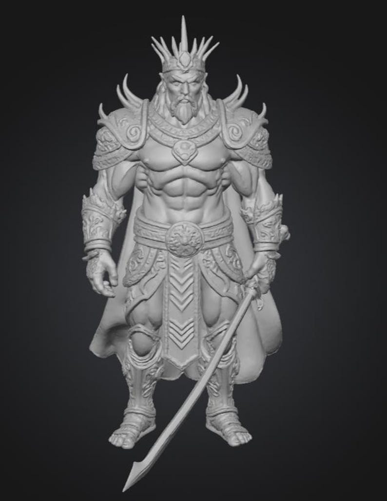 Fantasy Miniature STL – Warrior King With Sword – 3D Model to Print ...