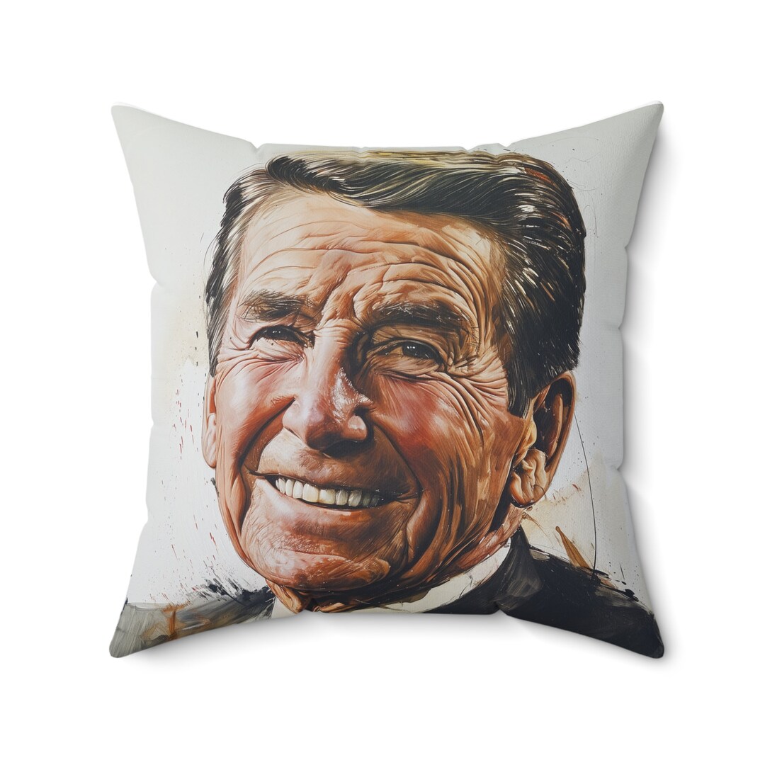 Ronald Reagan Pillow Quote Gift President Portrait Gift Pillow Patriot ...
