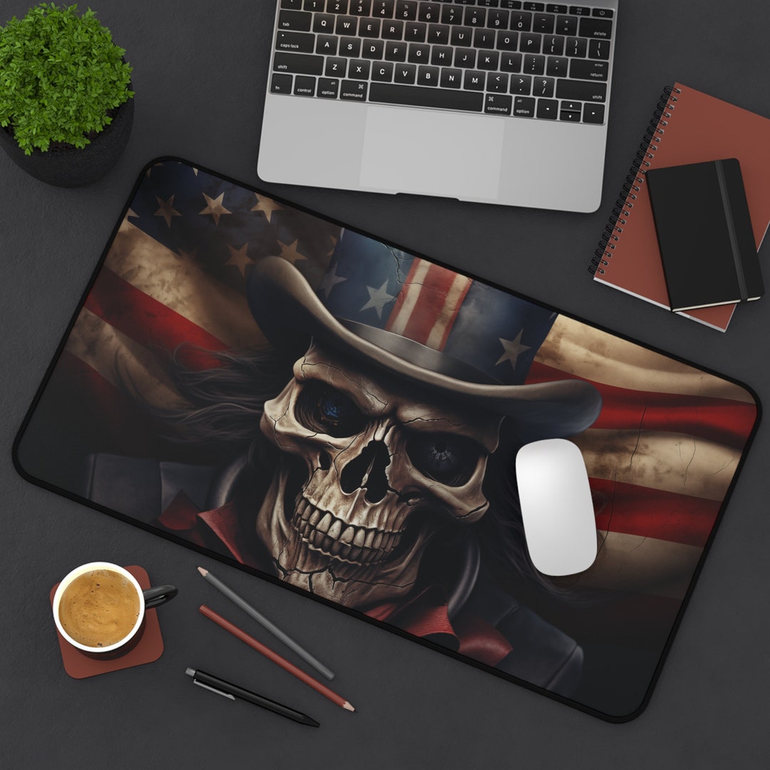 Uncle Sam Skeleton Battlefield USA American Desk Mat - Etsy