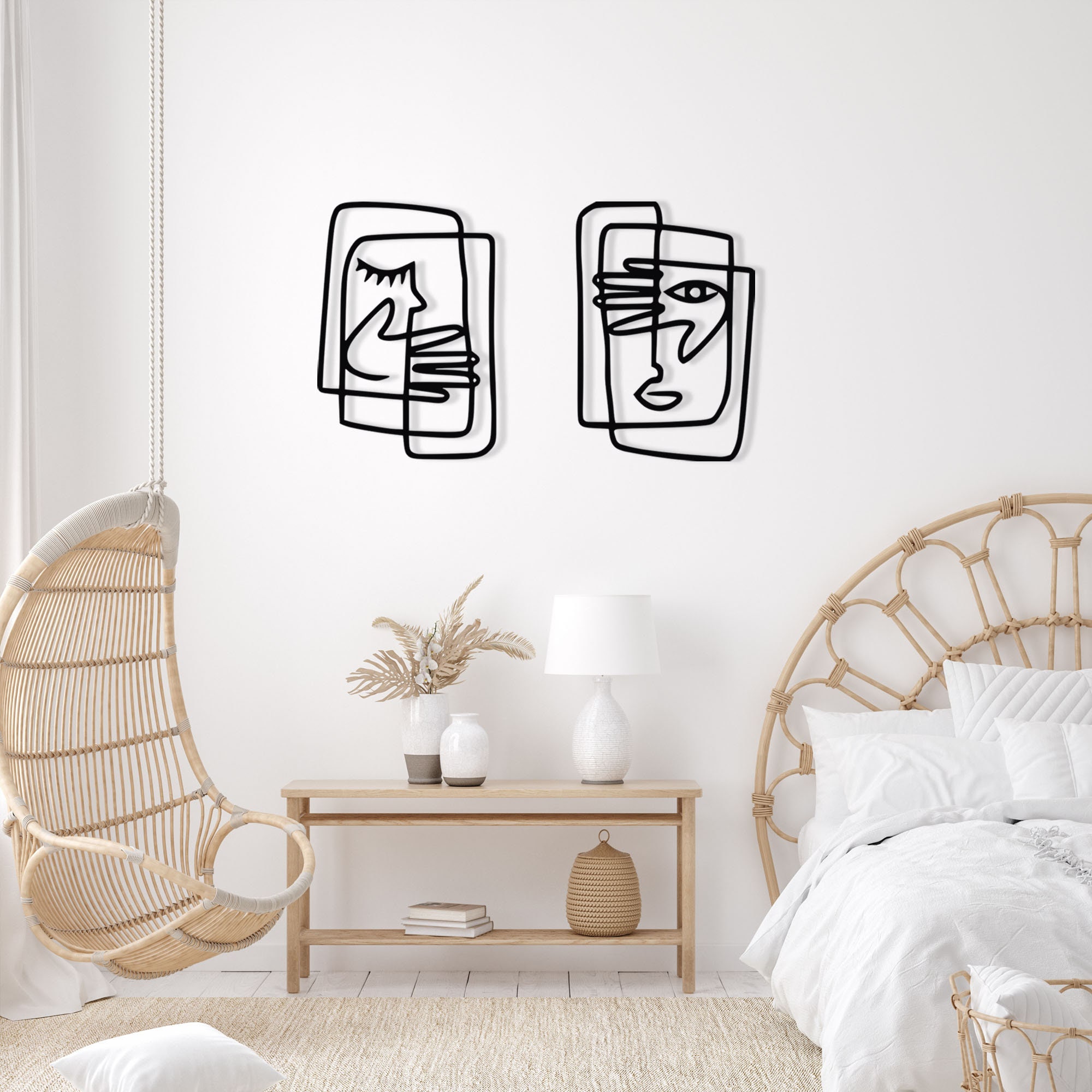 Picasso Line Metal Wall Art, Minimalist Line Wall Decor, Abstract Wall ...