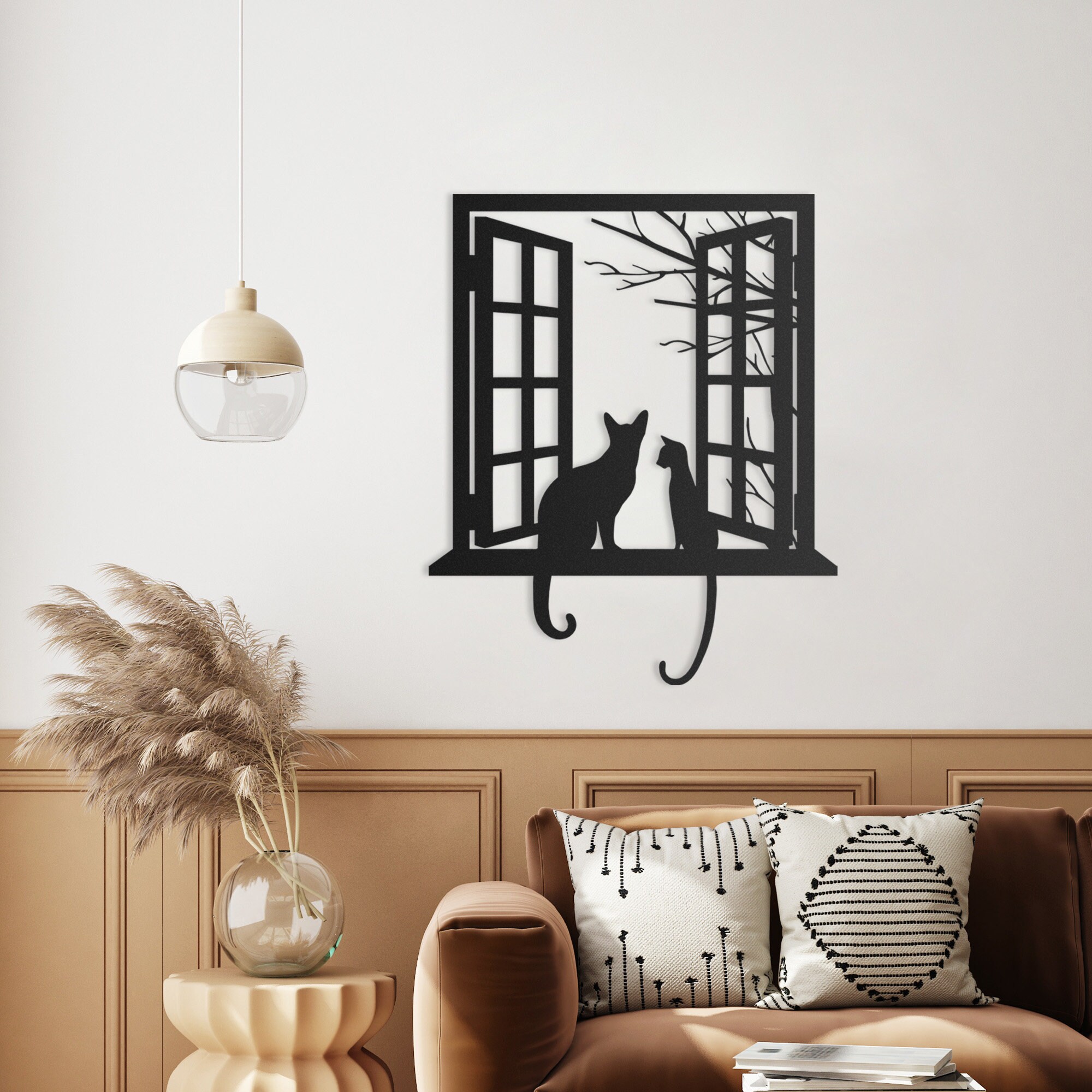 Cat Metal Wall Art, Window and Cat Wall Decor, Cat Wall Art, Cat Lovers ...