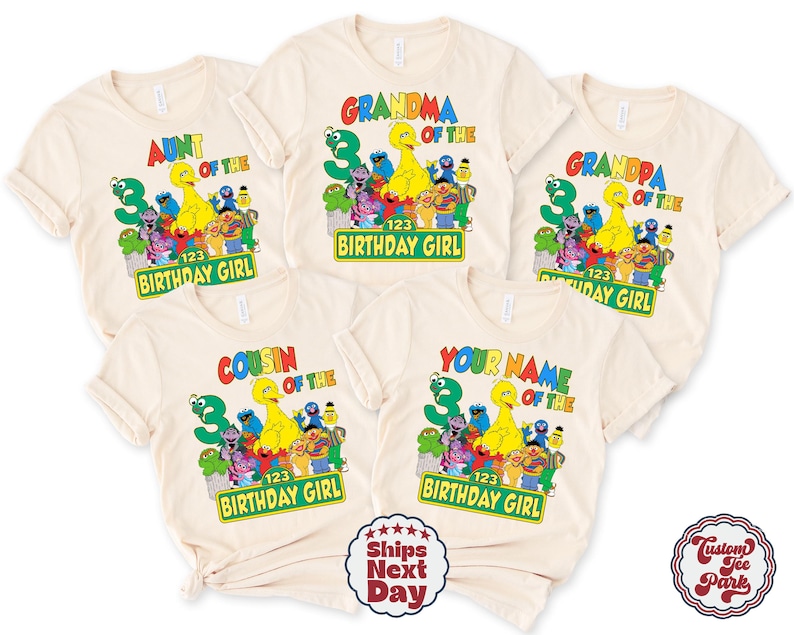 Custom Character Family Birthday Shirt, Sesame St. Family Birthday T ...