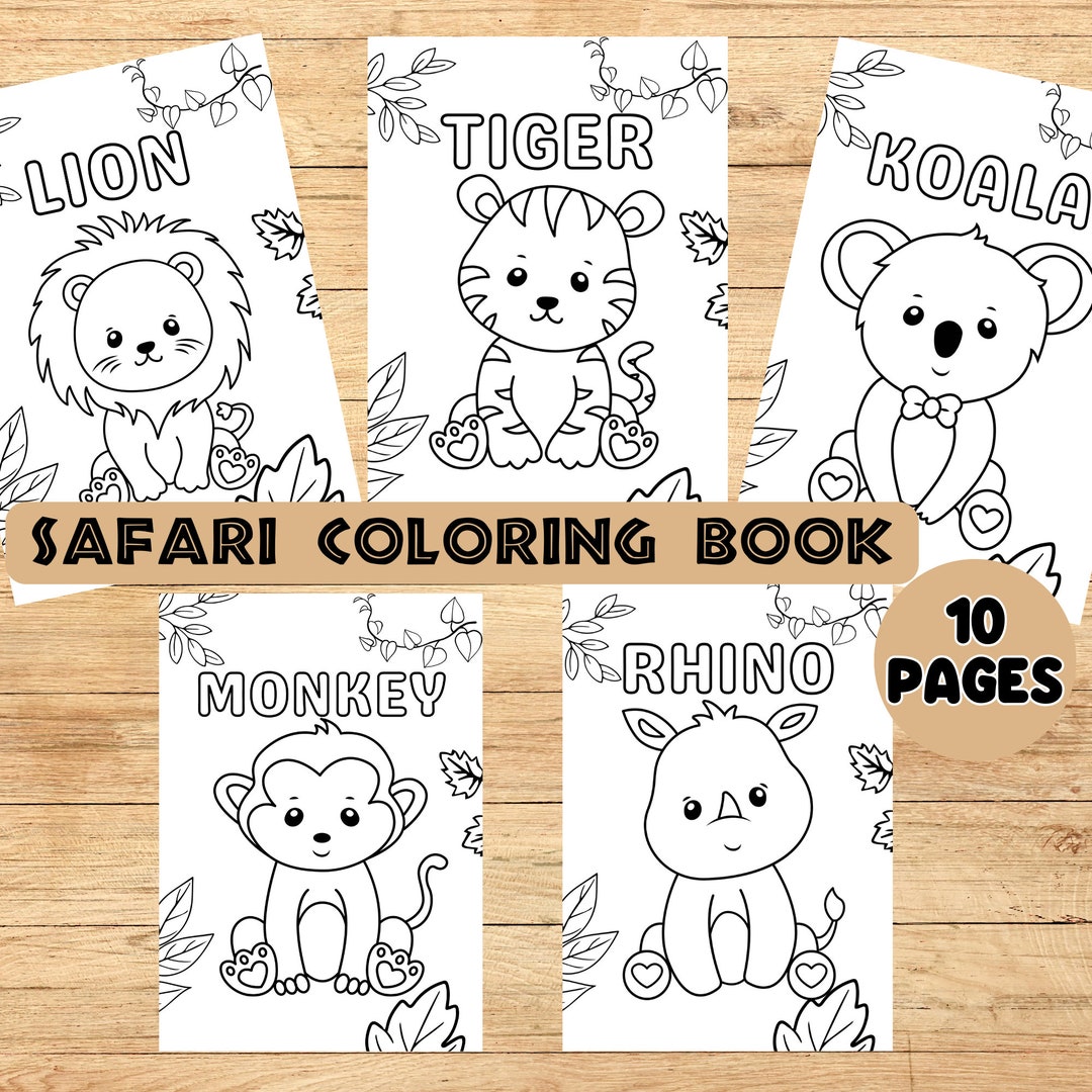 Safari Coloring Pages for Kids, Animal Coloring Pages, Wild Animal ...