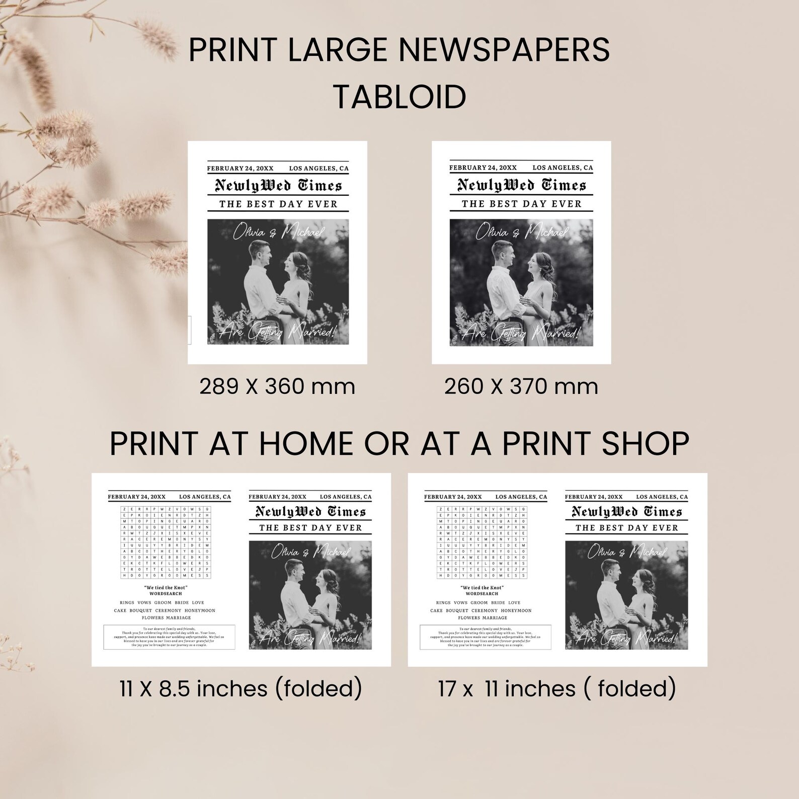 Wedding Newspaper Template, Wedding Newspaper Template With Photo ...