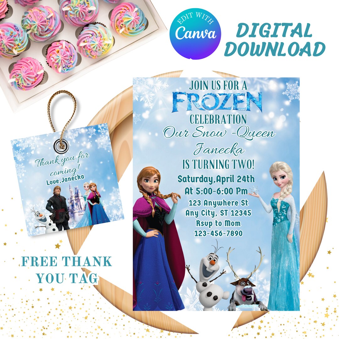 Frozen Invitation Elsa Birthday Invitation Digital Frozen Birthday ...