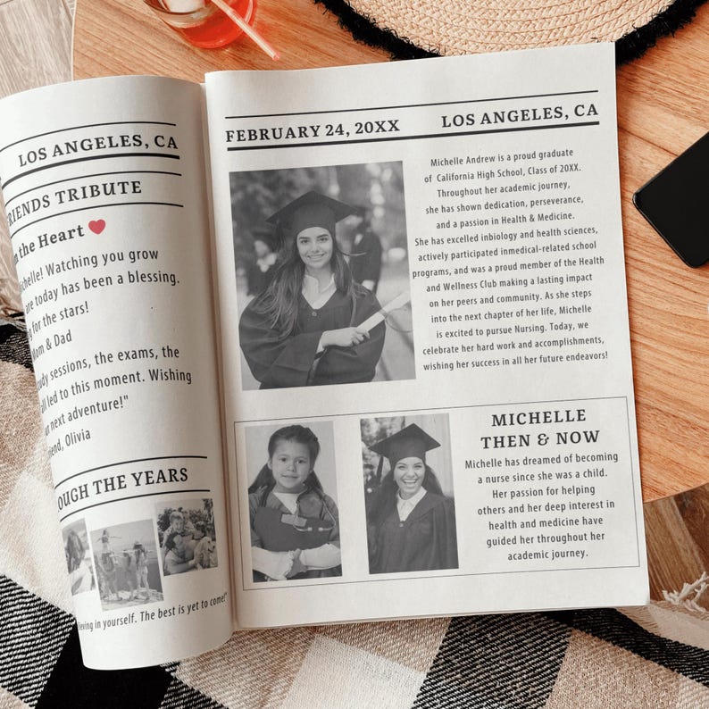 Graduation Party Newspaper Template, Graduation Newspaper Template With ...