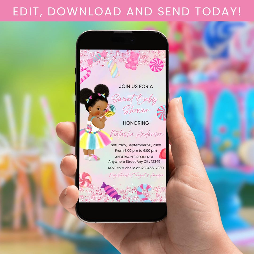 Candyland Baby Shower Evite, Sweet Baby Shower, Candyland Shower ...