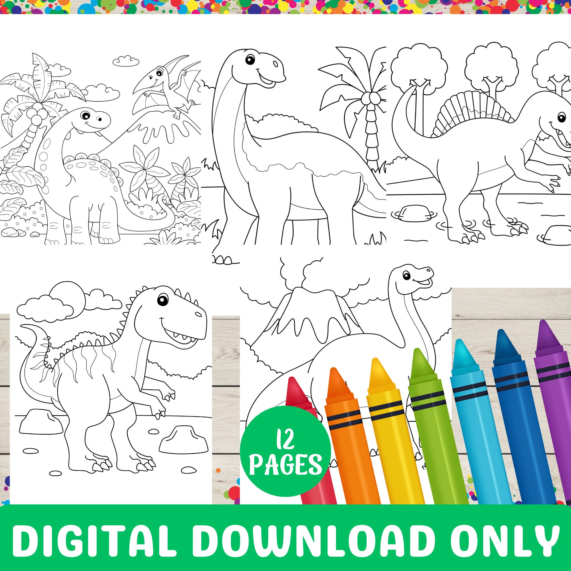 Dinosaur Coloring Sheets for Kids, Dino Coloring Pages,printable ...