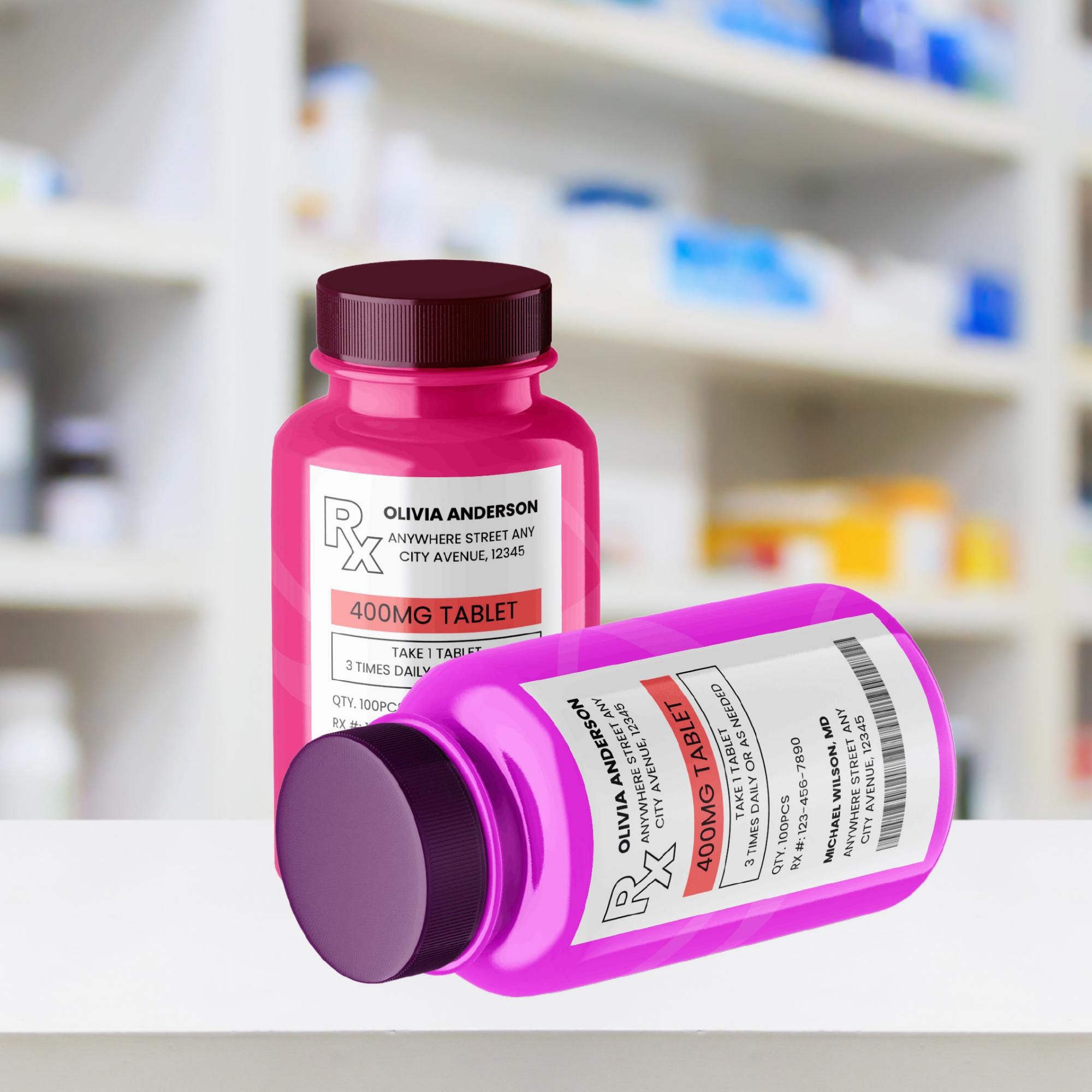 Prescription Bottle Label Template, Pill Bottle Label, Medicine Bottle ...