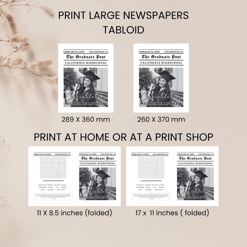 Graduation Newspaper Template With Photo, the Graduate Post (digital ...
