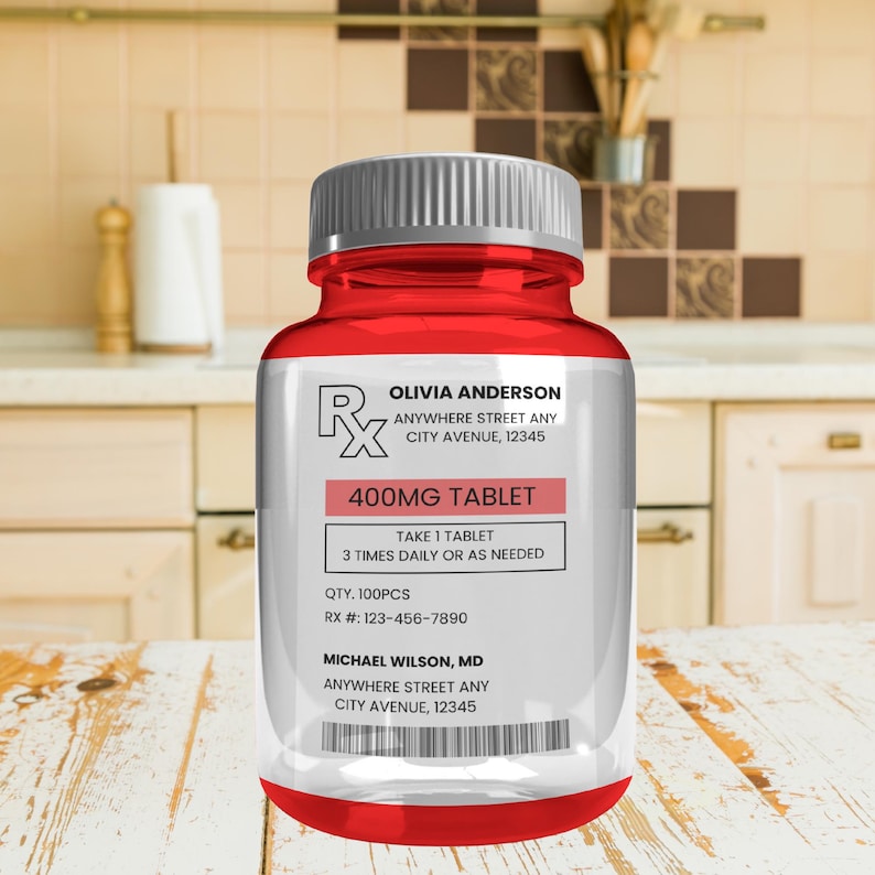 Prescription Bottle Label Template, Pill Bottle Label, Medicine Bottle ...