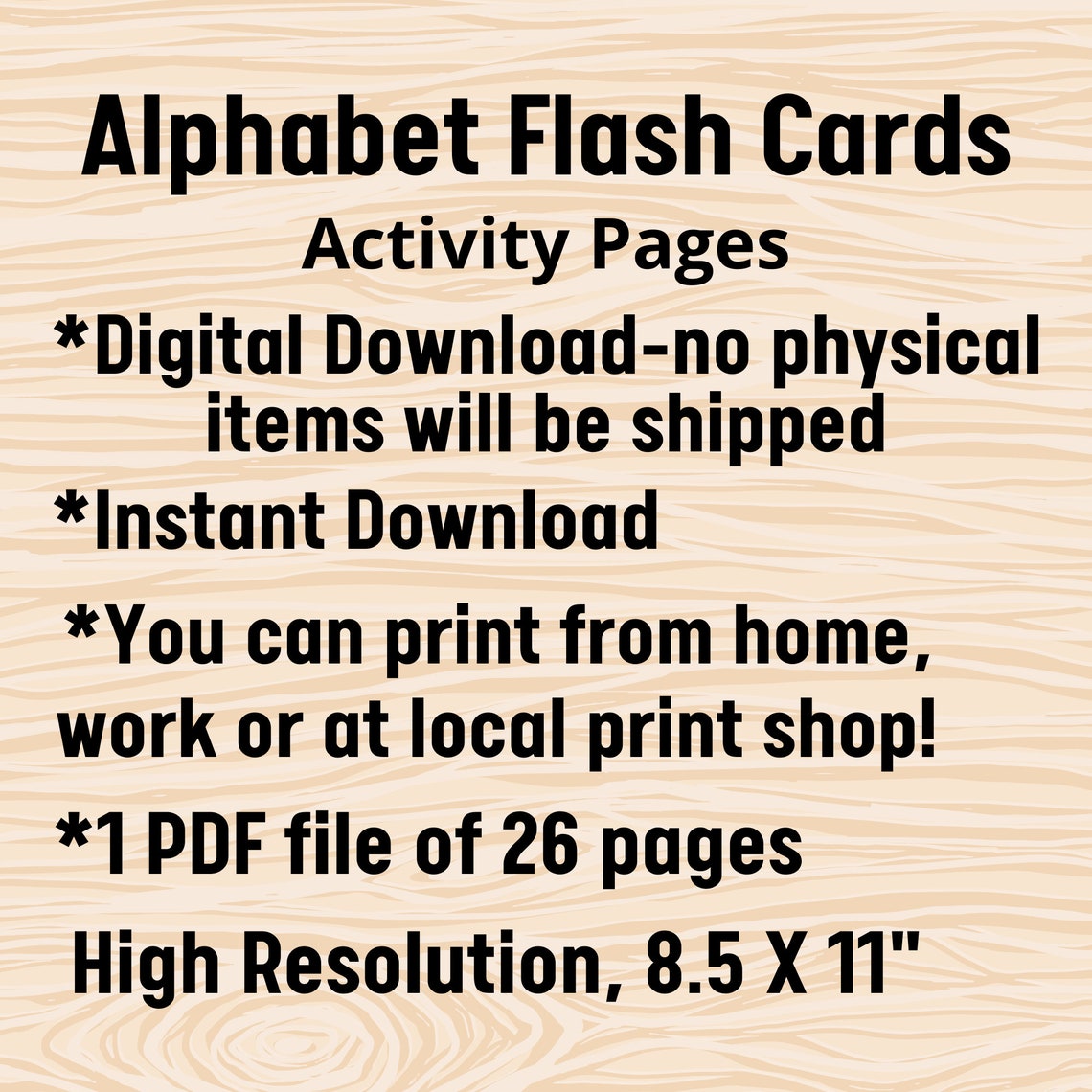 Printable Alphabet Flash Cards for Kindergarten,flash Cards for Kids ...