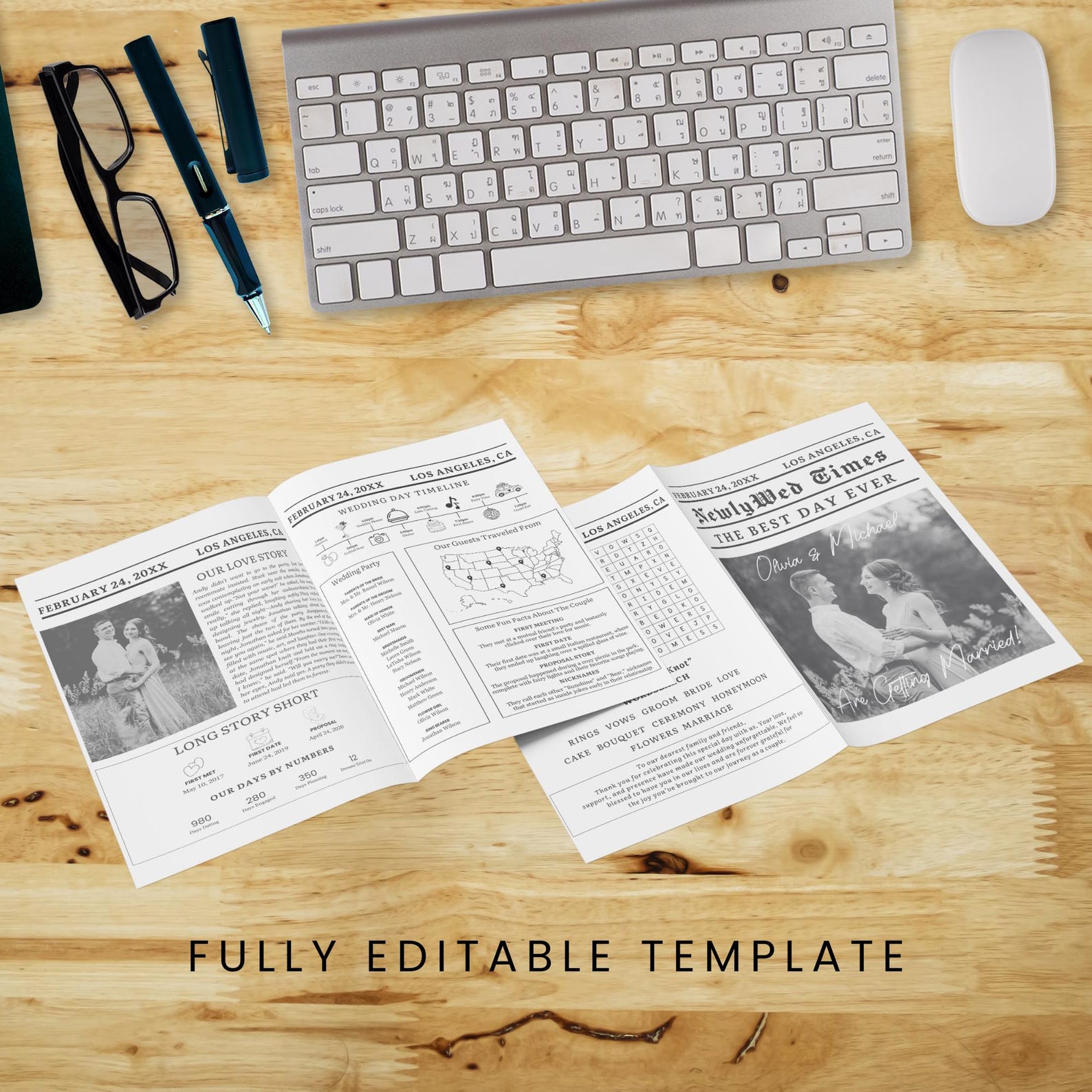 Wedding Newspaper Template, Wedding Newspaper Template With Photo ...