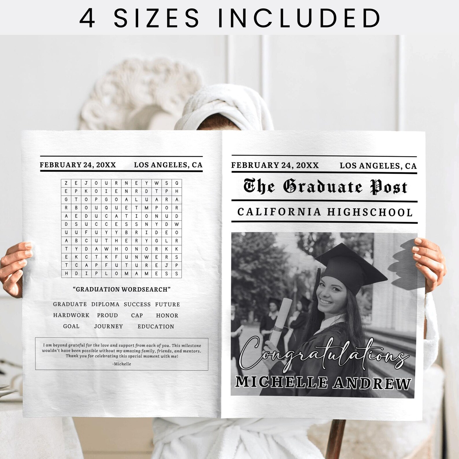 Graduation Party Newspaper Template, Graduation Newspaper Template With ...