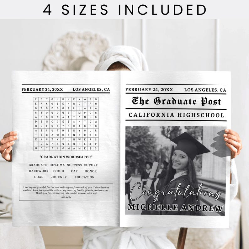 Graduation Party Newspaper Template, Graduation Newspaper Template With ...