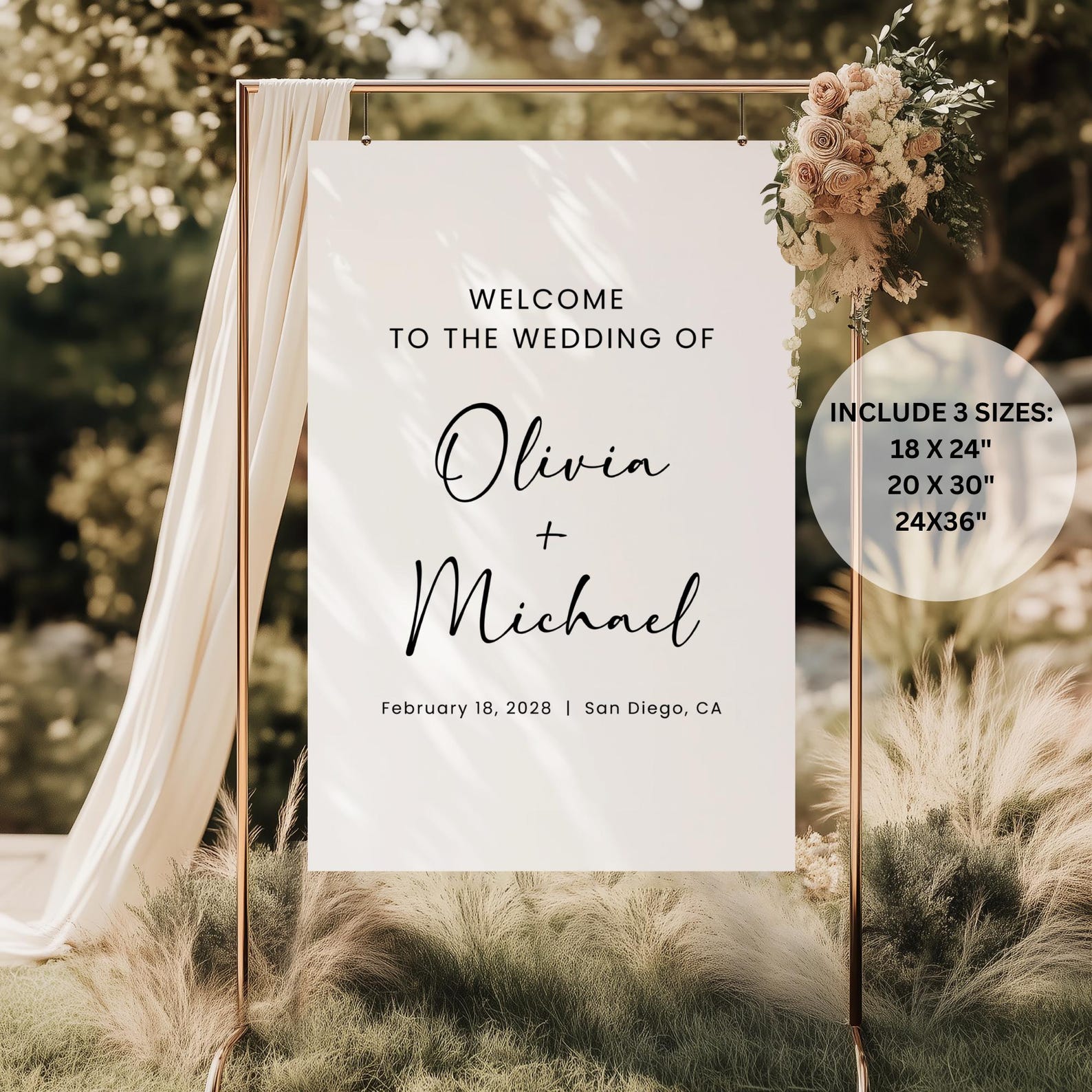 Modern Wedding Welcome Sign, Welcome Poster, Wedding Welcome Board ...