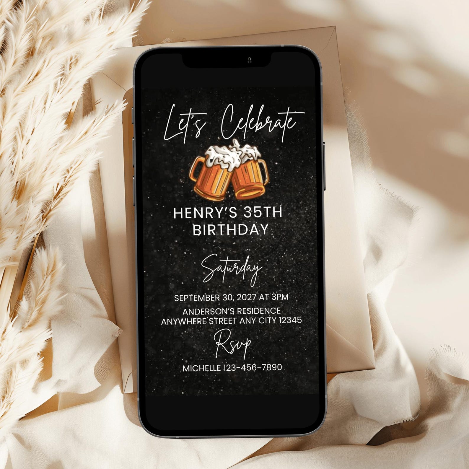 Beer Party Birthday Invitation, Beer Birthday Invite, Adult Text ...