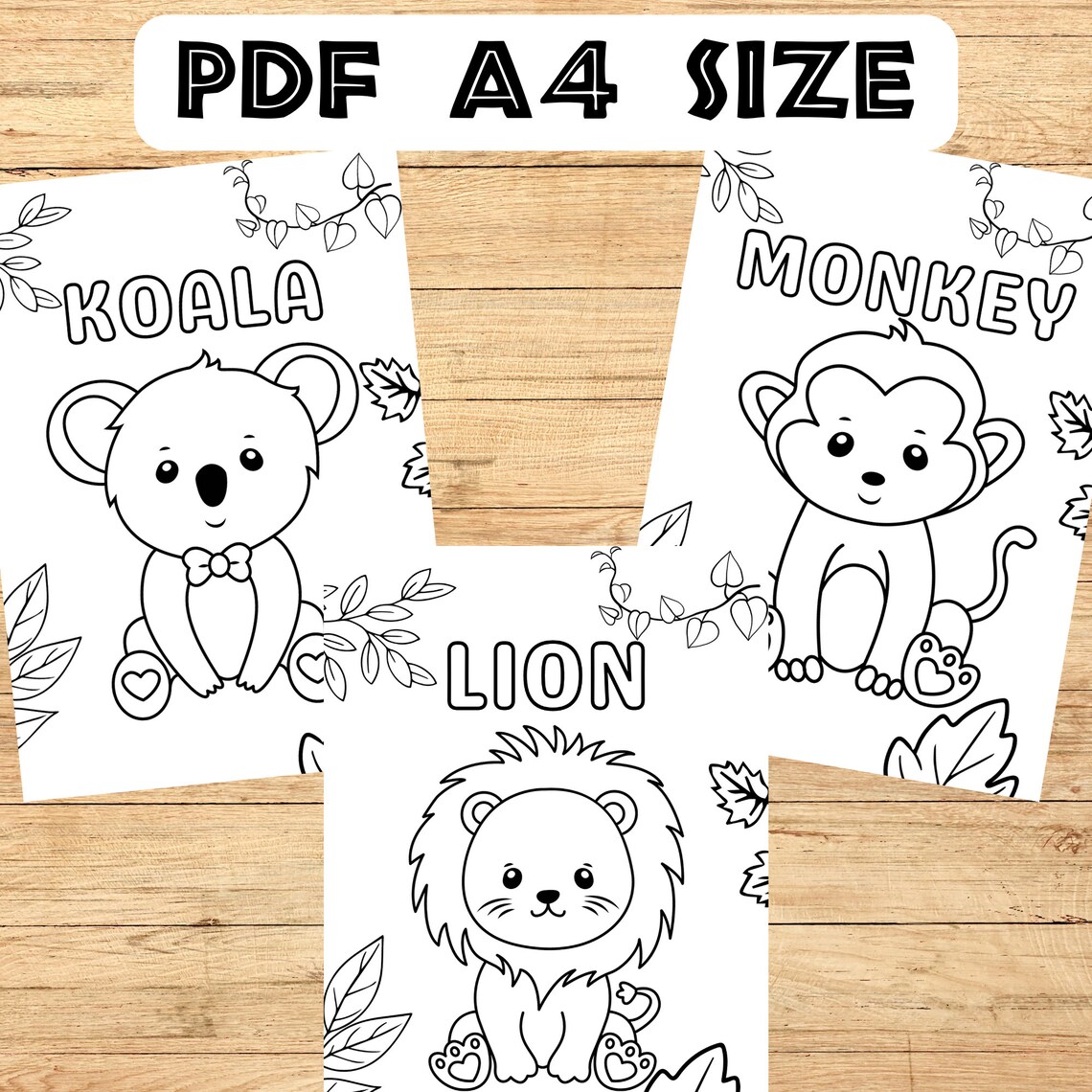 Safari Coloring Pages for Kids, Animal Coloring Pages, Wild Animal ...