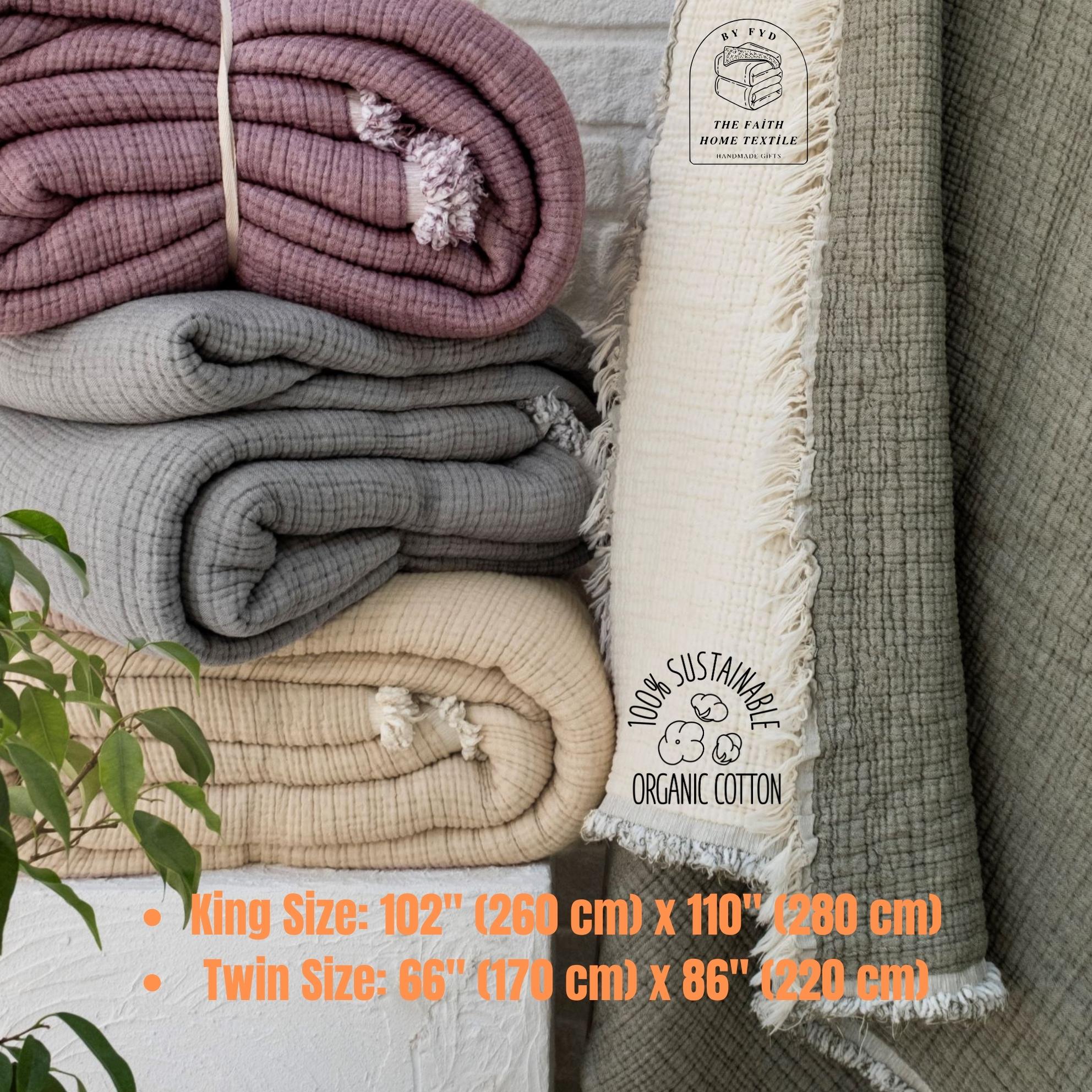 8 Layer Thick Muslin Comforter, Extra Soft Cotton King Size Muslin ...