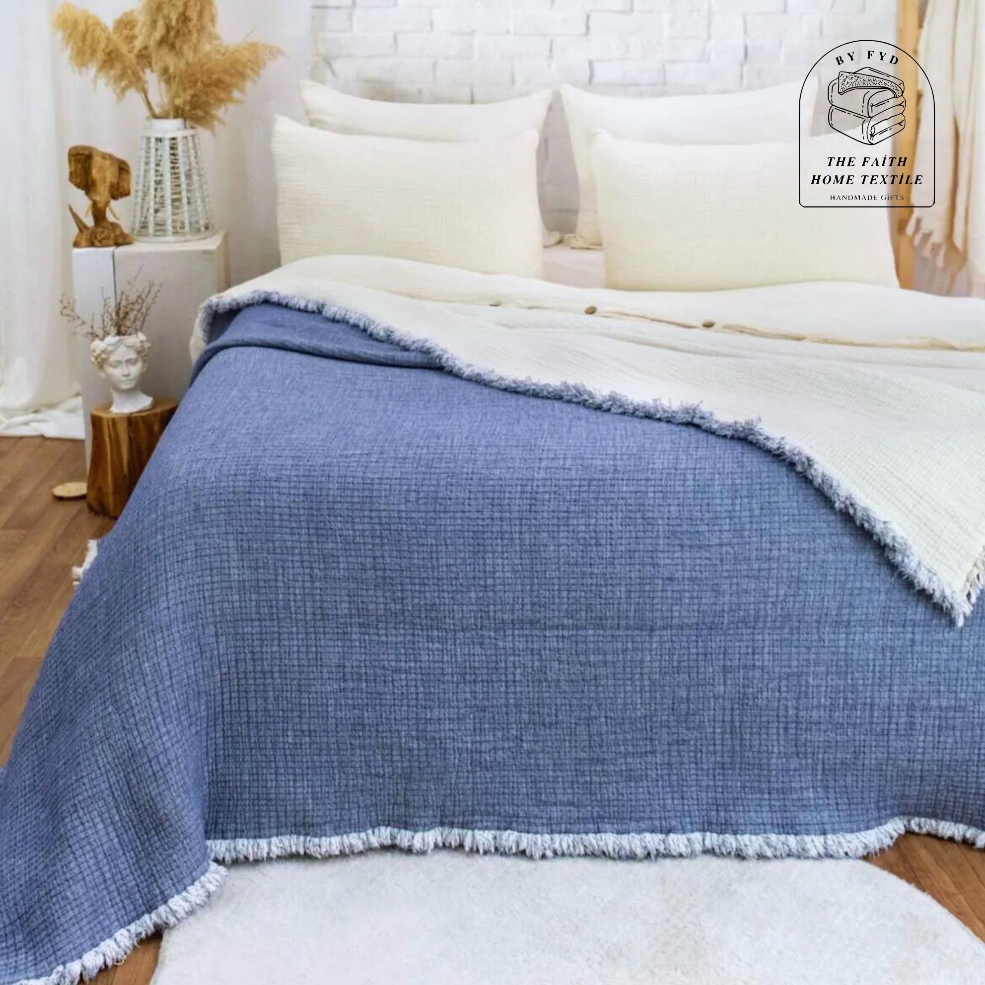 8 Layer Thick Muslin Comforter, Extra Soft Cotton King Size Muslin ...