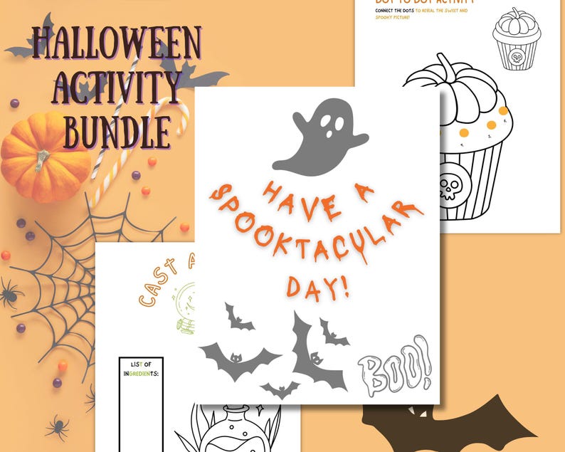 Halloween Activity Bundle: Kids Party Games & Coloring (digital ...