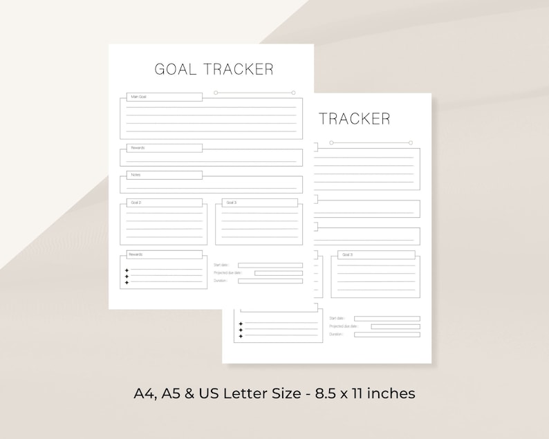 Goal Tracker Printable: Planner Template (digital Download) - Etsy