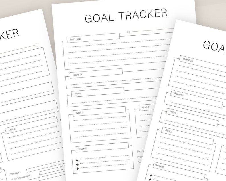 Goal Tracker Printable: Planner Template (digital Download) - Etsy