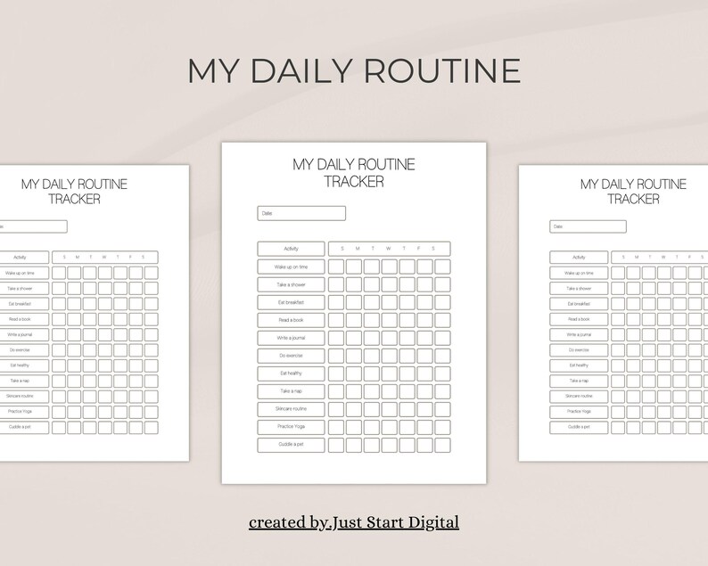 Daily Routine Printable and Digital Template With Daily Activities for ...