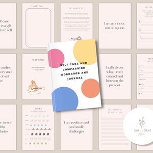 Self Care and Compassion Workbook and Journal Digital Printable Mental ...