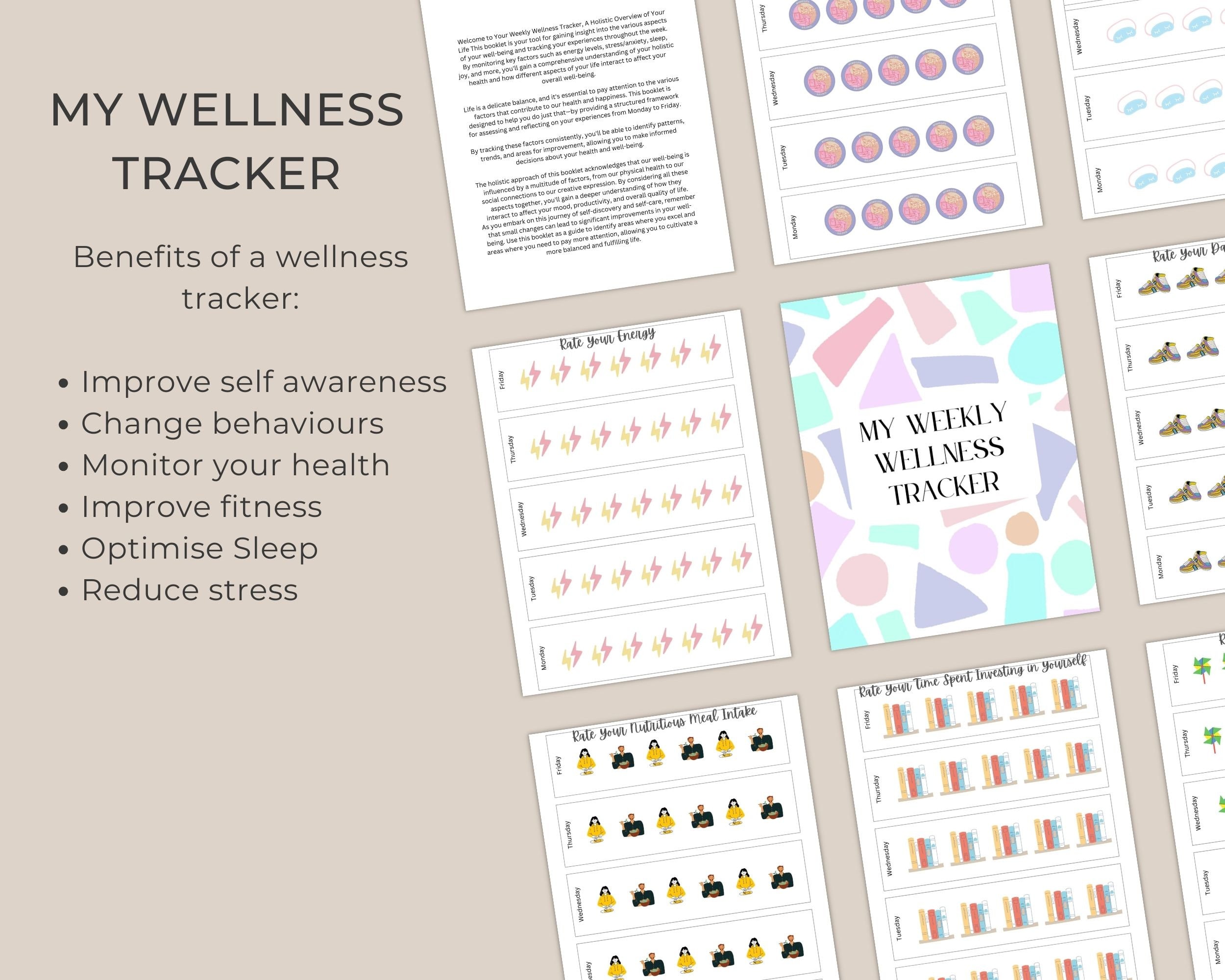 Printable Digital Weekly Wellness Tracker to Achieve Wellness Goals ...