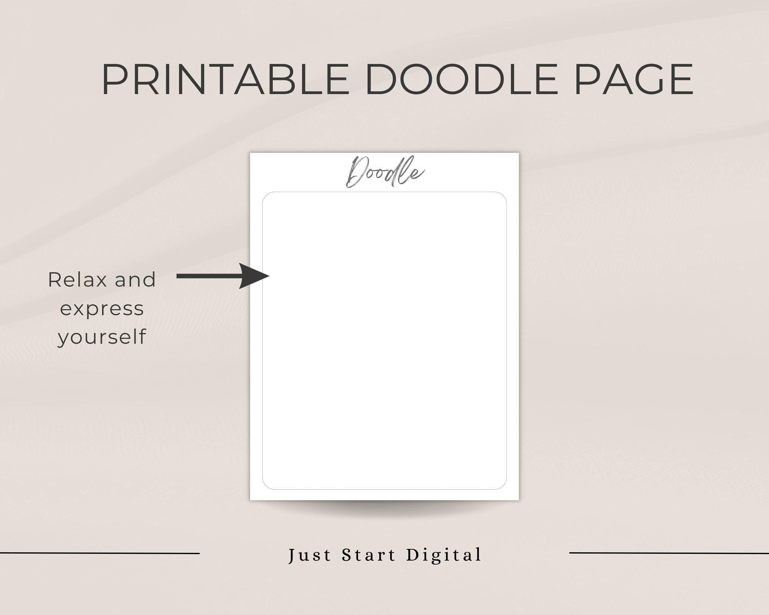 Doodle Page: Printable Scribble Art Planner (digital Download) - Etsy