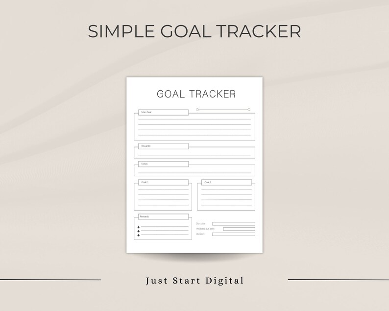 Goal Tracker Printable: Planner Template (digital Download) - Etsy