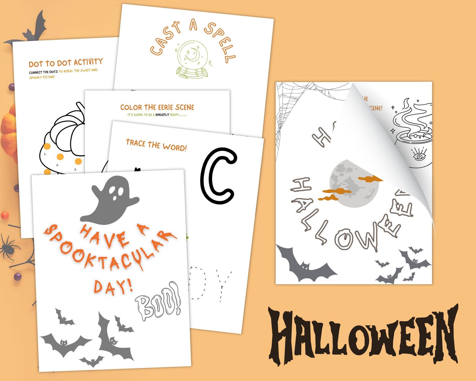 Halloween Activity Bundle: Kids Party Games & Coloring (digital ...