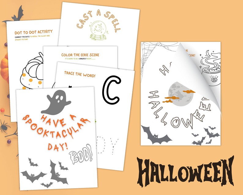 Halloween Activity Bundle: Kids Party Games & Coloring (digital ...