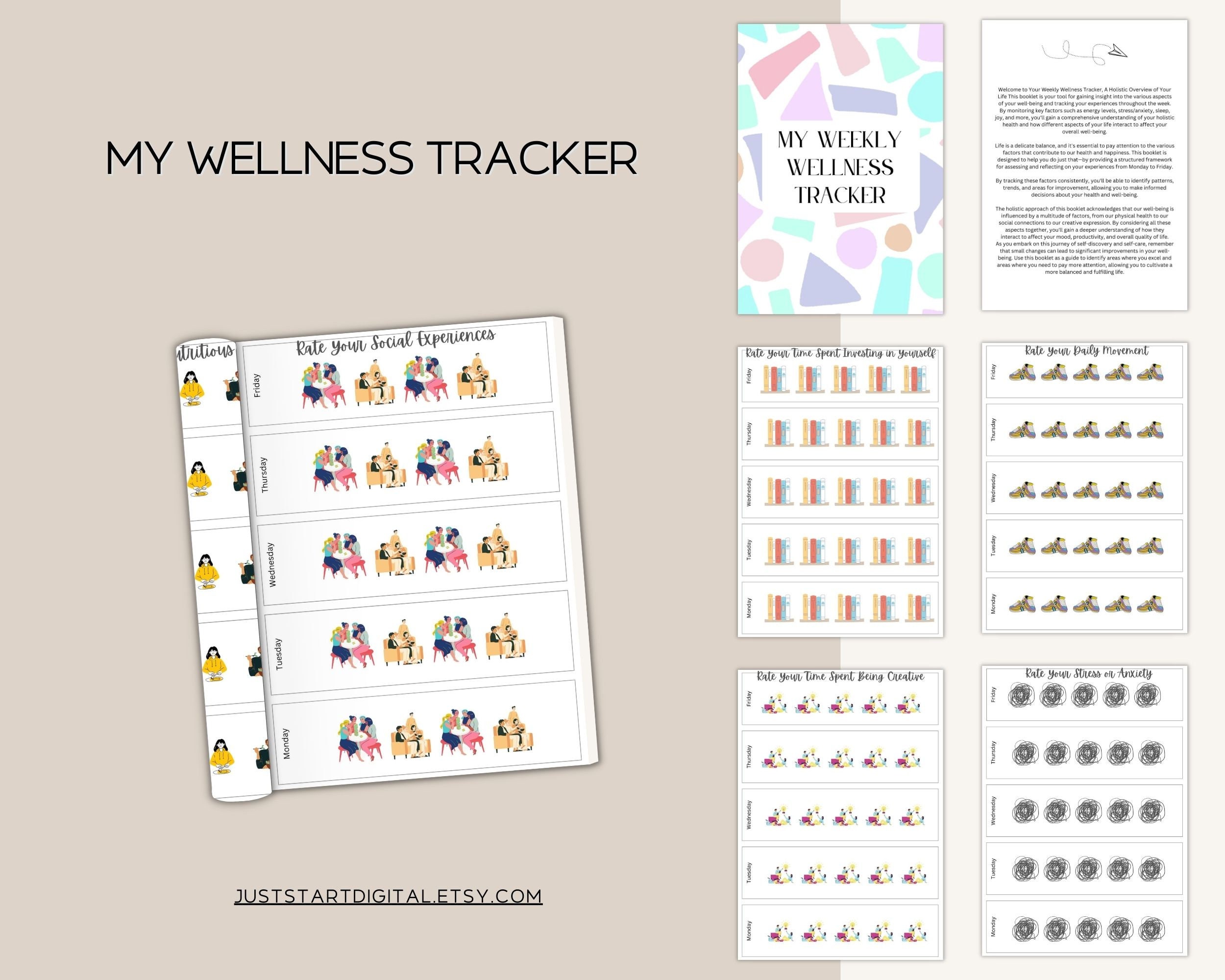 Printable Digital Weekly Wellness Tracker to Achieve Wellness Goals ...