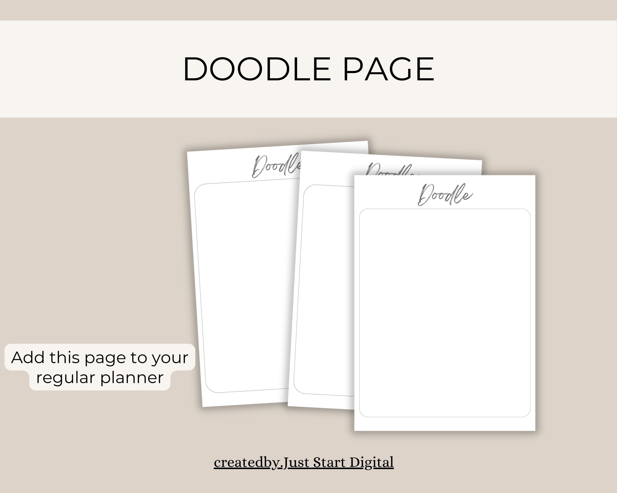 Doodle Page: Printable Scribble Art Planner (digital Download) - Etsy