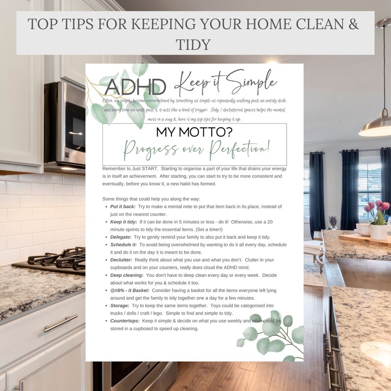 ADHD Cleaning Checklist: Printable Daily Home Schedule (PDF) - Etsy