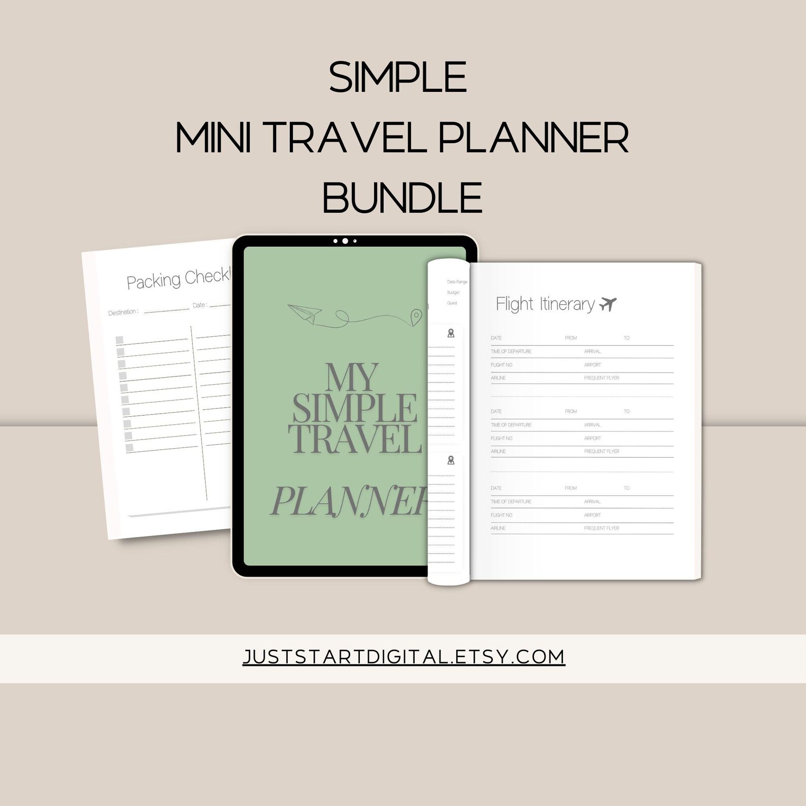 Mini Travel Planner Bundle: Printable Trip Itinerary & Checklist ...