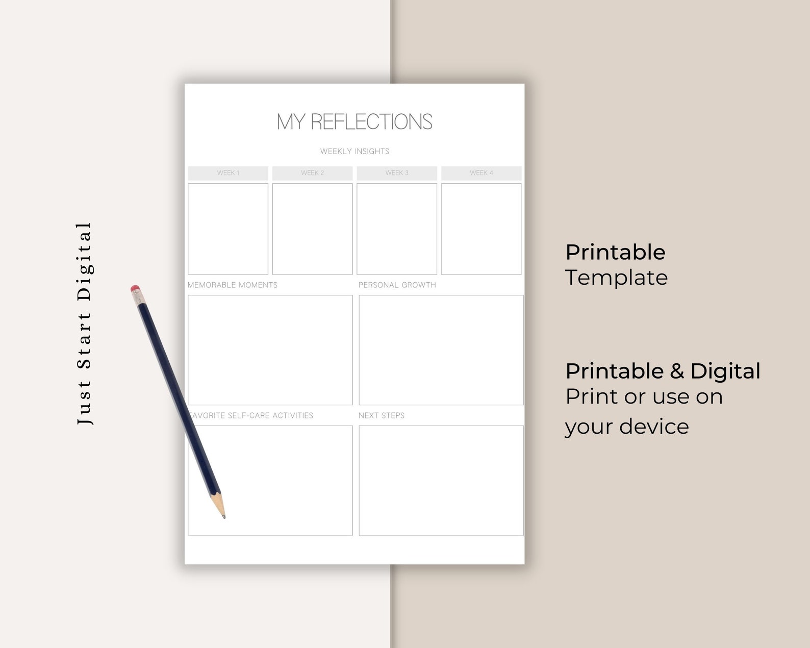 Weekly Reflection Template: Capture Memorable Moments, Plan Ahead ...