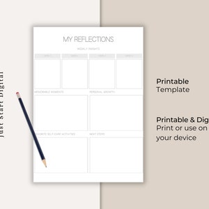 Weekly Reflection Template: Capture Memorable Moments, Plan Ahead ...