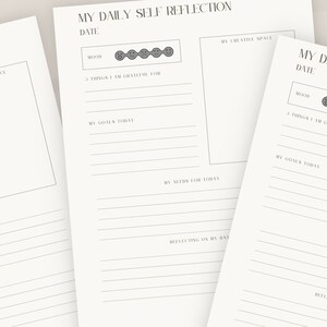 Daily Self Reflection Digital and Printable One Pager for Mindfulness ...