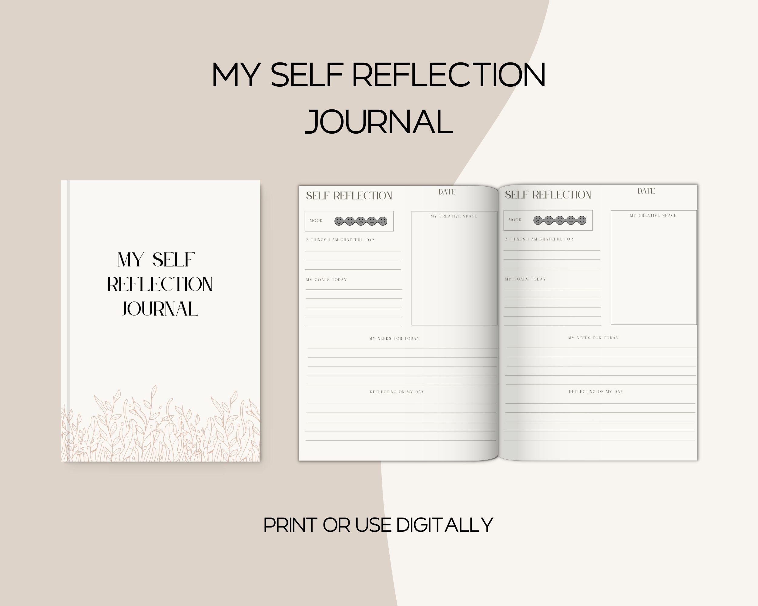 Self Reflection Journal Digital Printable for Daily Reflection and ...