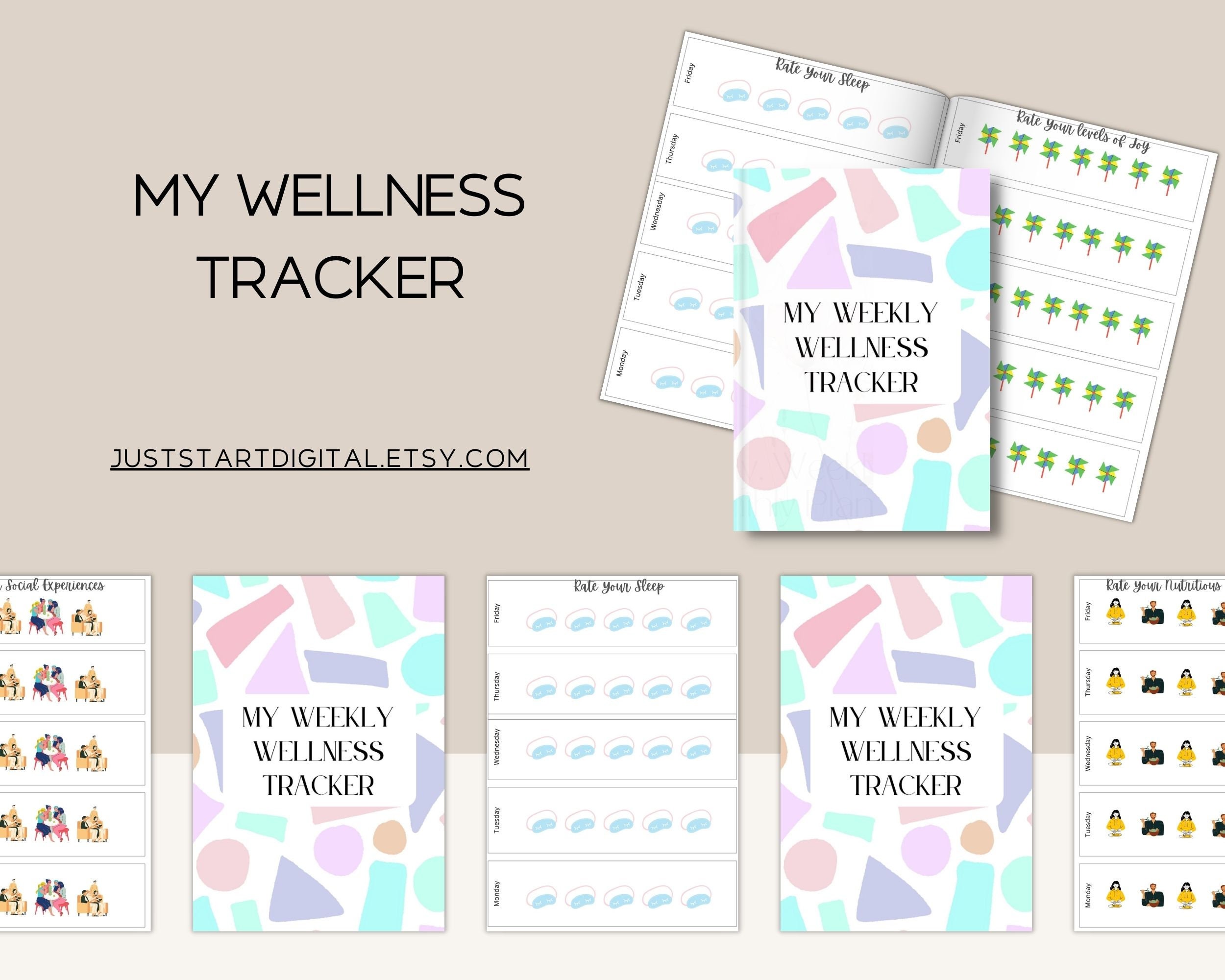 Printable Digital Weekly Wellness Tracker to Achieve Wellness Goals ...