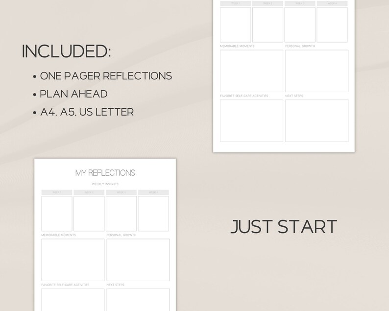 Weekly Reflection Template: Capture Memorable Moments, Plan Ahead ...