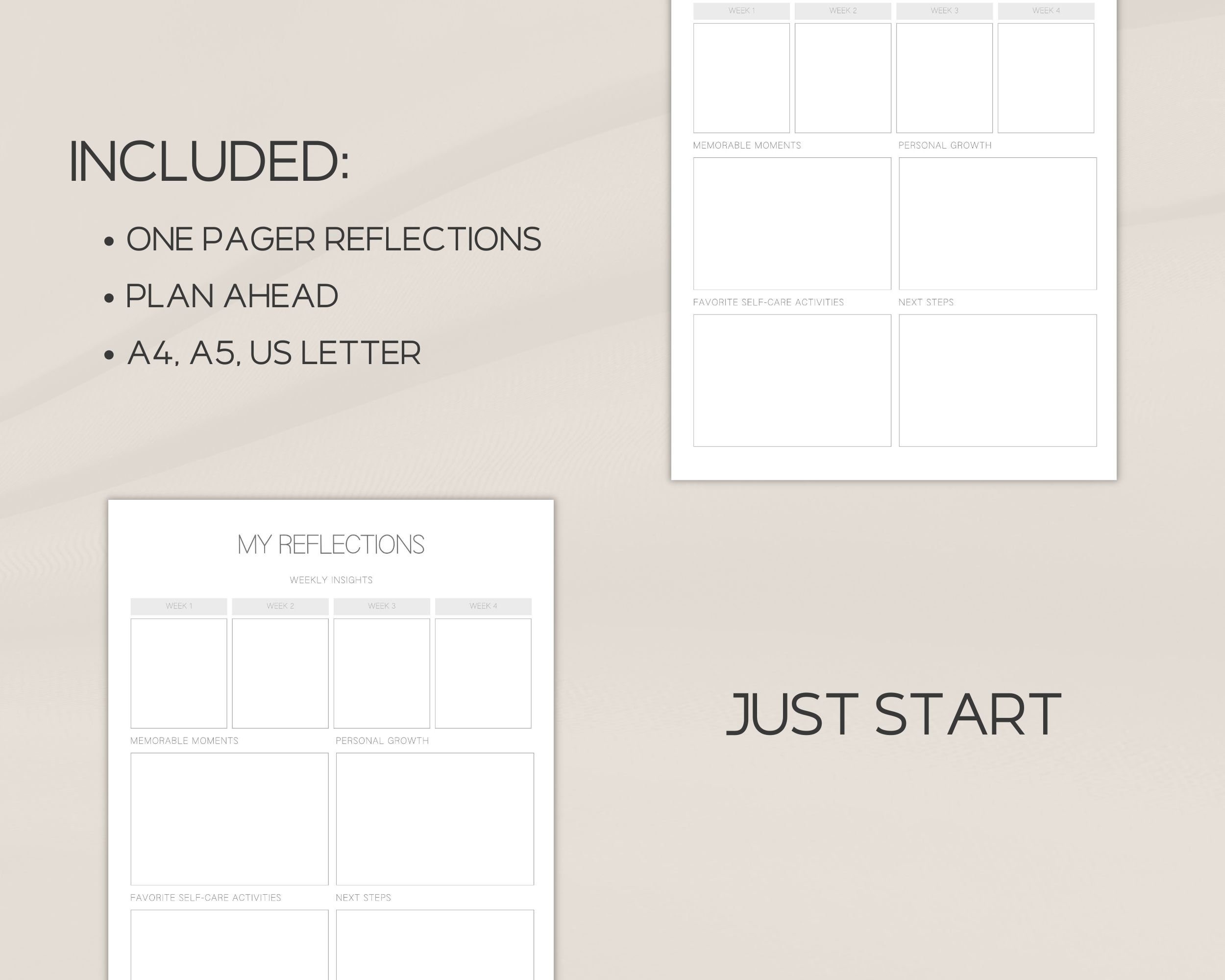 Weekly Reflection Template: Capture Memorable Moments, Plan Ahead ...