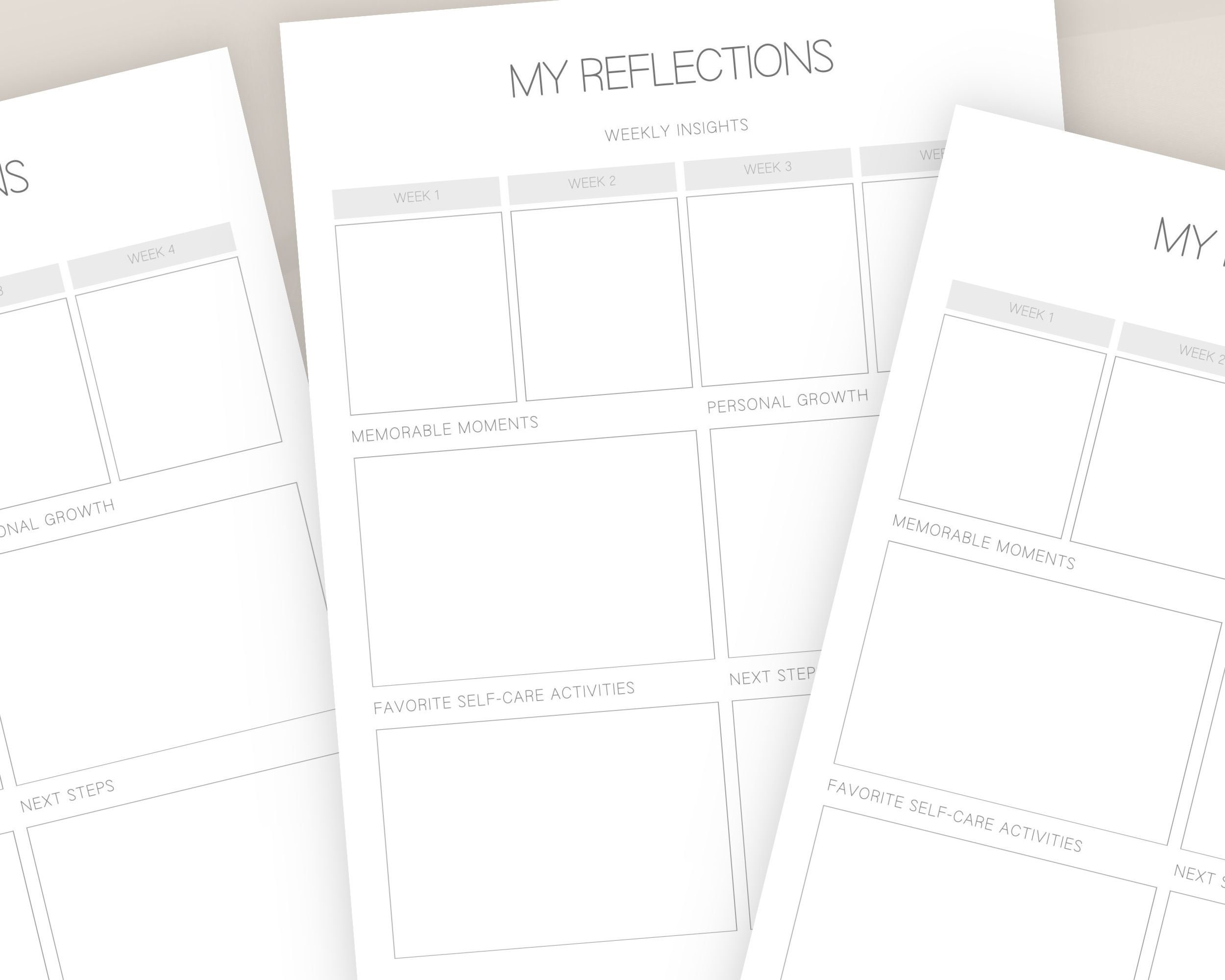 Weekly Reflection Template: Capture Memorable Moments, Plan Ahead ...