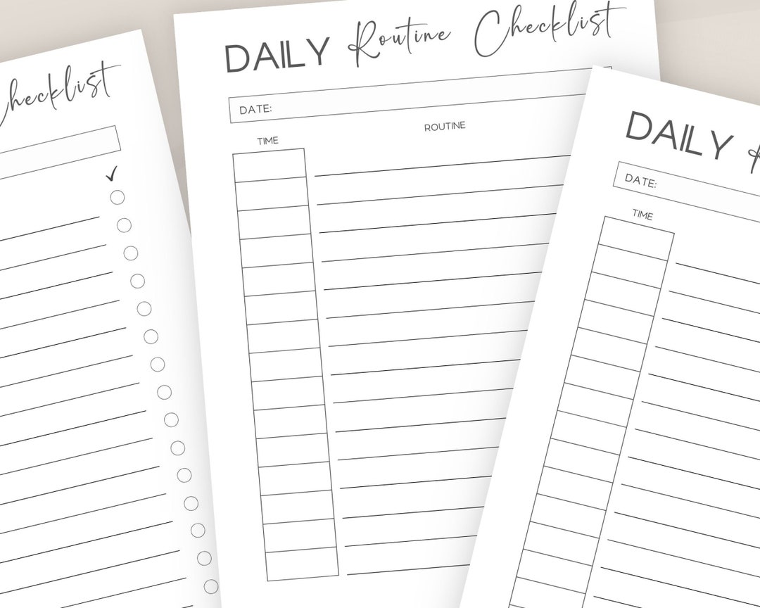 Daily Routine Checklist Planner Printable Digital Adhd Routine Daily ...