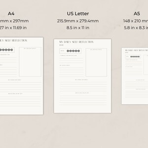 Daily Self Reflection Digital and Printable One Pager for Mindfulness ...
