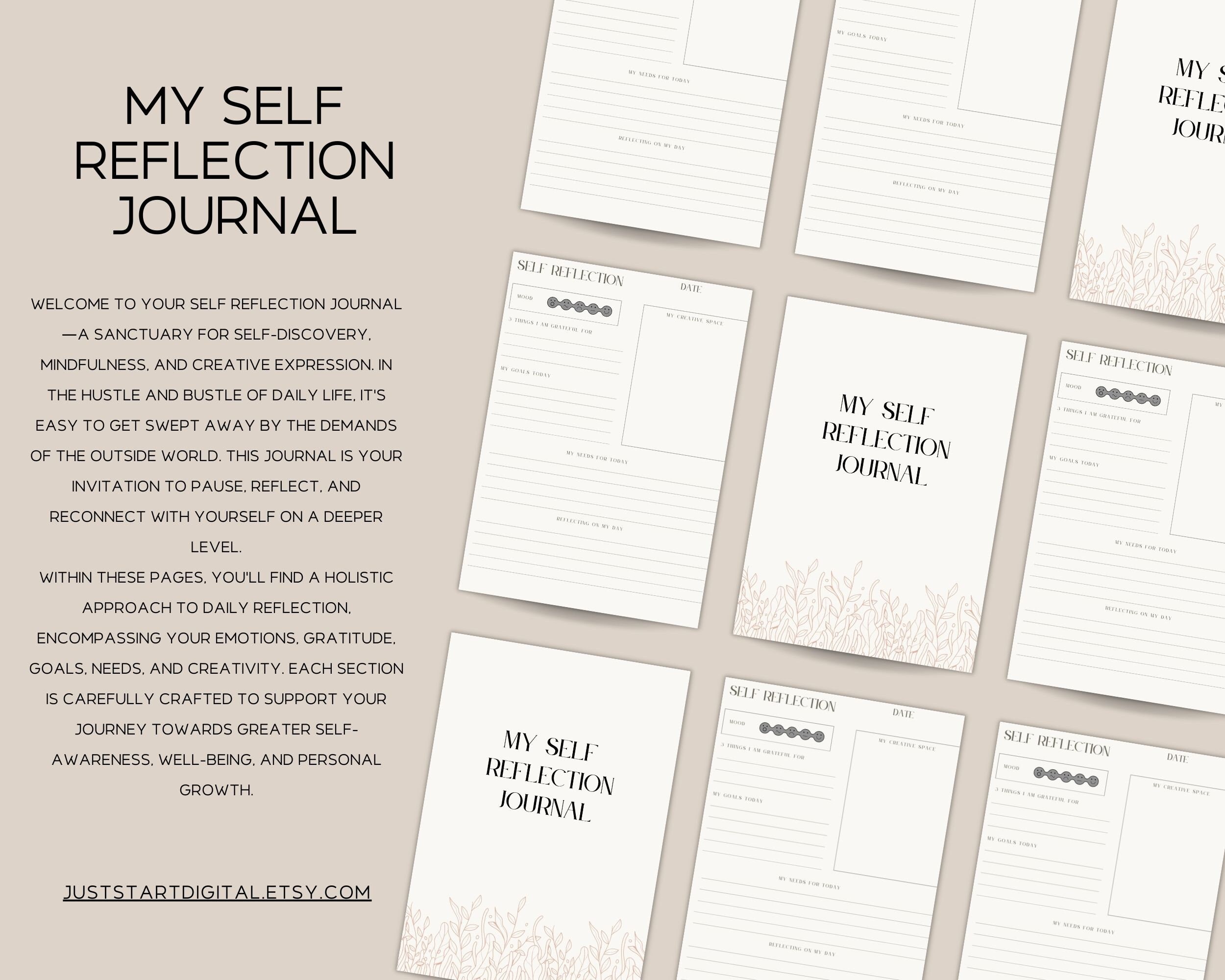 Self Reflection Journal Digital Printable for Daily Reflection and ...